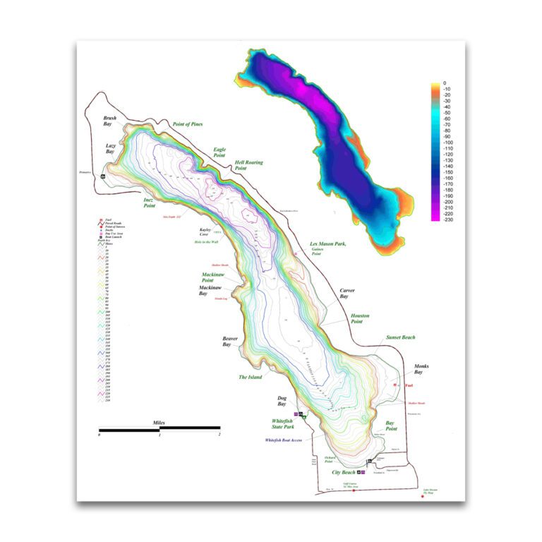 Bathymetric Map of Whitefish Lake - Whitefish Lake Institute
